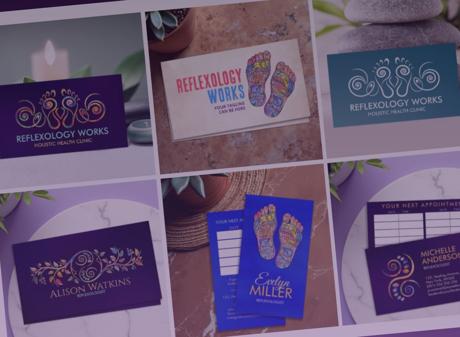 Reflexology Business Cards with Colorful Symbols of Healing - Cards by ...